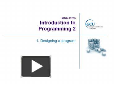 PPT – M1G413283 Introduction to Programming 2 PowerPoint presentation ...