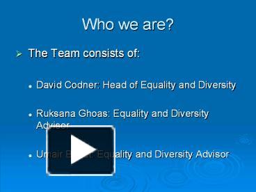 Who we are? presentation | free to view