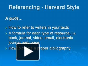 Referencing - Harvard Style presentation | free to download