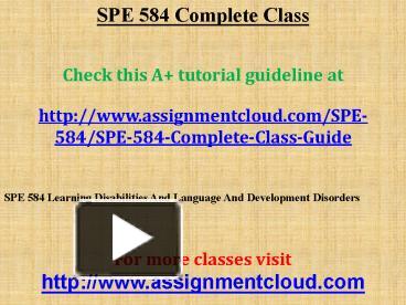 PPT – SPE 584 Complete Class PowerPoint presentation | free to download ...