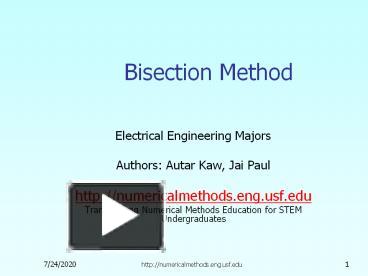 Bisection Method presentation | free to download