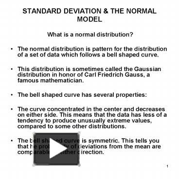 STANDARD DEVIATION presentation | free to view