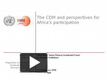 PPT – Progress of the CDM PowerPoint presentation | free to view - id ...