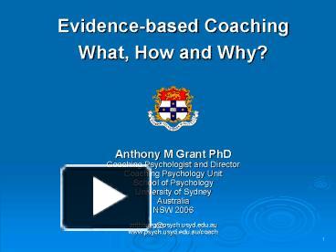 Evidencebased Coaching presentation | free to view