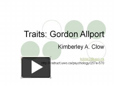 PPT – Traits: Gordon Allport PowerPoint presentation | free to view ...
