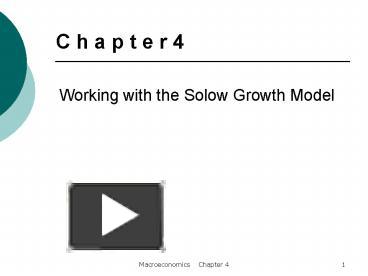 Working with the Solow Growth Model presentation | free to view