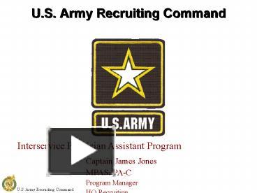 U'S' Army Recruiting Command presentation | free to view
