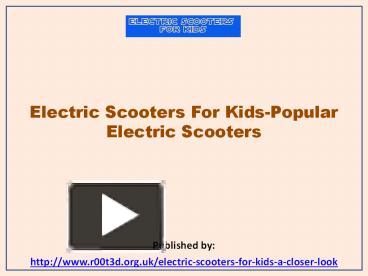 PPT – Popular Electric Scooters PowerPoint presentation | free to ...