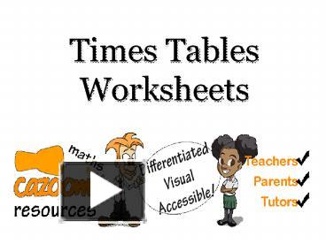 PPT – Times Tables Worksheets PowerPoint presentation | free to ...