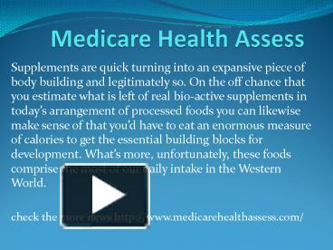 PPT – medicare health assess PowerPoint presentation | free to download ...