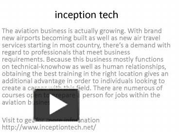 PPT – inception tech PowerPoint presentation | free to download - id ...