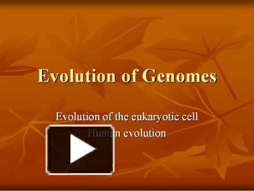 PPT – Evolution of Genomes PowerPoint presentation | free to download ...