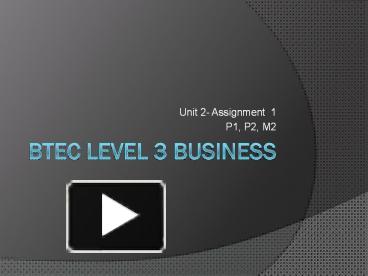 BTEC Level 3 Business presentation | free to view