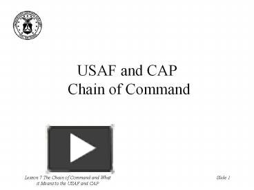 USAF and CAP Chain of Command presentation | free to view