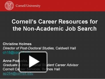 PPT – Cornell PowerPoint presentation | free to view - id: 7a213c-YTBjN