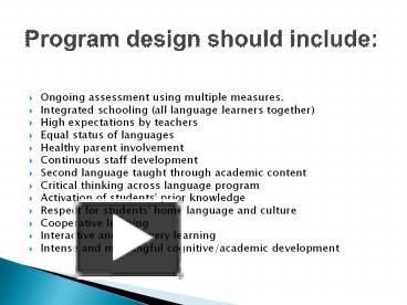 PPT – Program design should include: PowerPoint presentation | free to ...