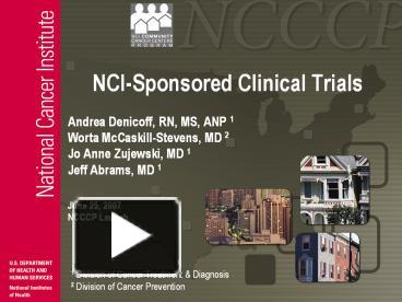 PPT – NCI-Sponsored Clinical Trials PowerPoint presentation | free to ...