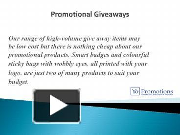 Promotional Giveaways presentation | free to download