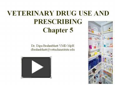 VETERINARY DRUG USE AND PRESCRIBING Chapter 5 presentation | free to ...