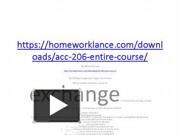 PPT – ACC 206 Entire Course PowerPoint presentation | free to download ...