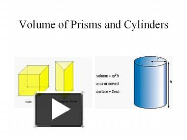 Volume of Prisms and Cylinders presentation | free to view