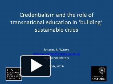 Credentialism and the role of transnational education in presentation ...