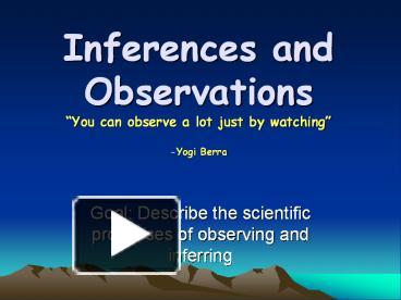 Inferences and Observations presentation | free to download