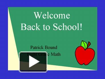 Welcome Back to School! presentation | free to download