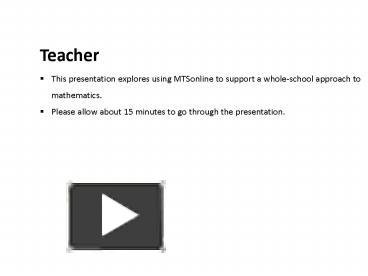 PPT – Teacher PowerPoint presentation | free to download - id: 7a83b0-Y2JlO