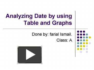 PPT – Analyzing Date by using Table and Graphs PowerPoint presentation ...