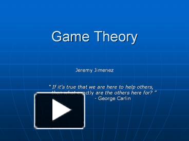 Game Theory presentation | free to view