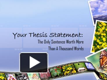 PPT – Your Thesis Statement: PowerPoint presentation | free to download ...
