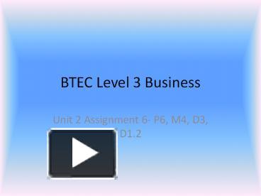BTEC Level 3 Business presentation | free to view