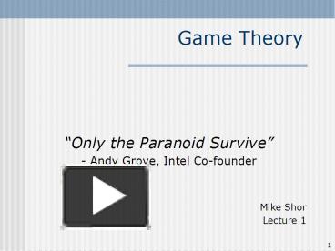 Game Theory presentation | free to download