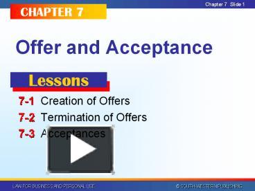 PPT – Offer and Acceptance PowerPoint presentation | free to download ...