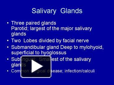 Salivary Glands presentation | free to view