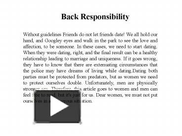 PPT – Back Responsibility PowerPoint presentation | free to download ...