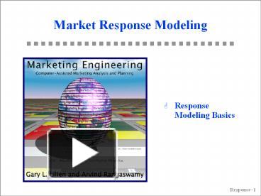Market Response Modeling presentation | free to view