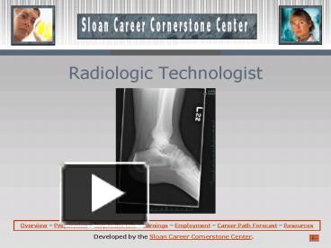 Radiologic Technologist presentation | free to view