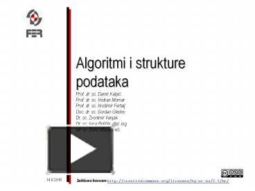 Algoritmi i strukture podataka presentation | free to view