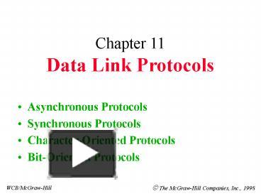Chapter 11 Data Link Protocols presentation | free to download