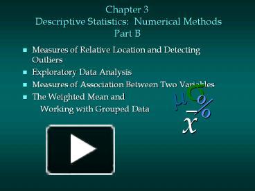 PPT – Chapter 3 Descriptive Statistics: Numerical Methods Part B ...