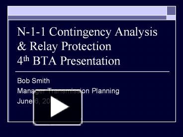 N-1-1 Contingency Analysis presentation | free to download