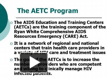 The AETC Program presentation | free to view