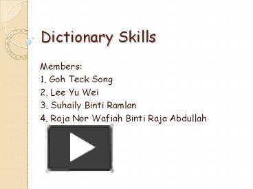 Dictionary Skills presentation | free to view