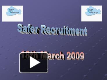 Safer Recruitment presentation | free to view