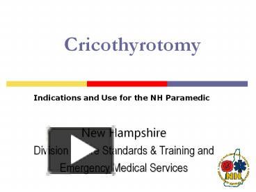 Cricothyrotomy presentation | free to download