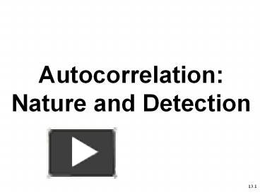 Autocorrelation: presentation | free to download