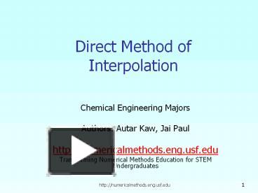 Direct Method of Interpolation presentation | free to download