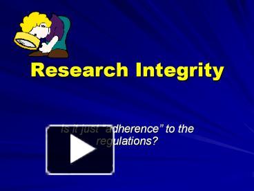 Research Integrity presentation | free to view